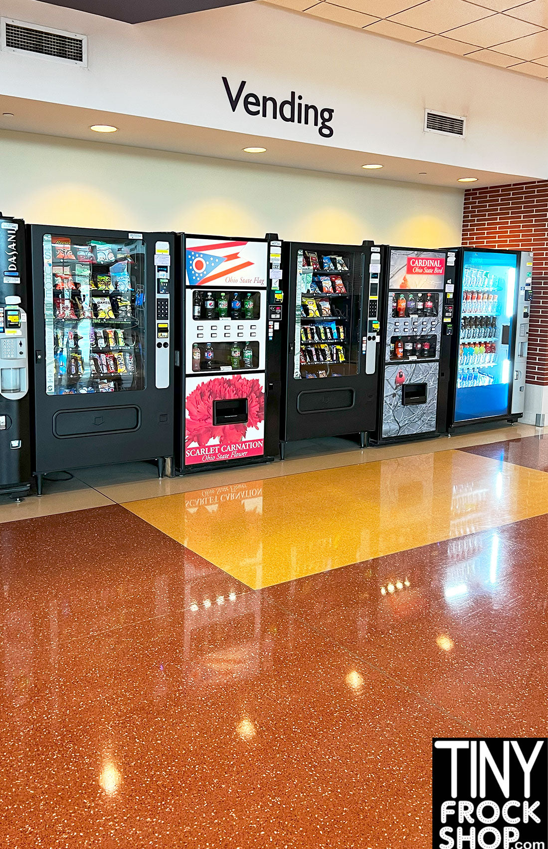 A-442 12" Fashion Doll Photography Backdrop - Wide - Vending Machines