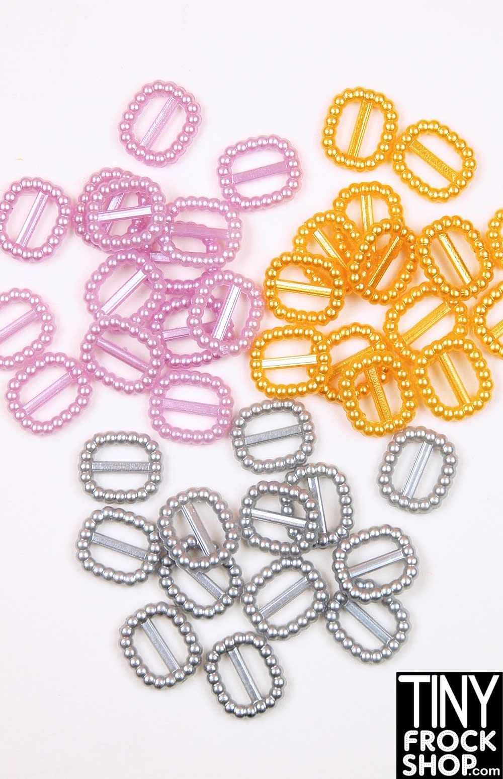 8mm 12" Fashion Doll Pearl Mini Buckles - Pack Of 2!